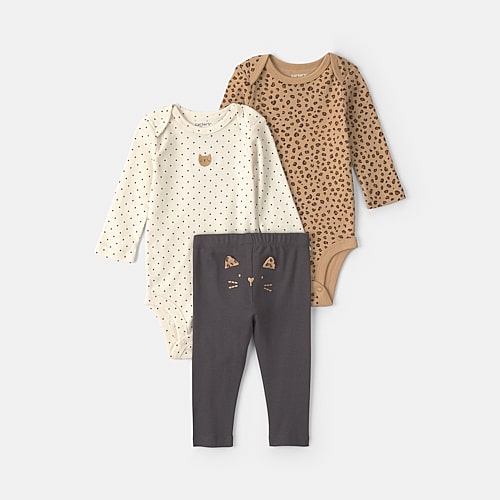 Click here for Carters Baby Girls Leopard Long-Sleeve Bodysuits a... prices