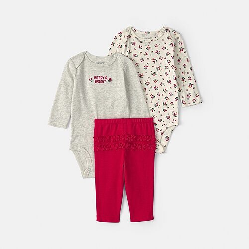 Click here for Carters Baby Girls Floral Long-Sleeve Bodysuits an... prices