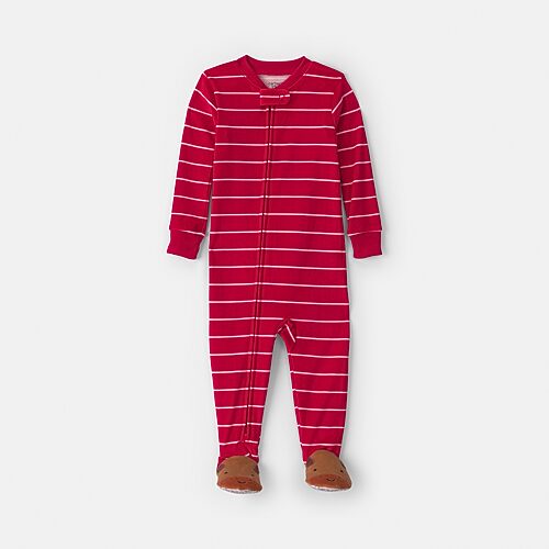 Click here for Carters Baby Boys Moose Striped 2-Way Zip Dream Pl... prices