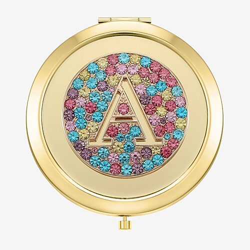 Click here for Monet Jewelry Initial Gold Tone Round Compact Mirr... prices