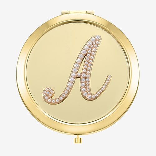 Click here for Monet Jewelry Initial Gold Tone Compact Mirror  On... prices