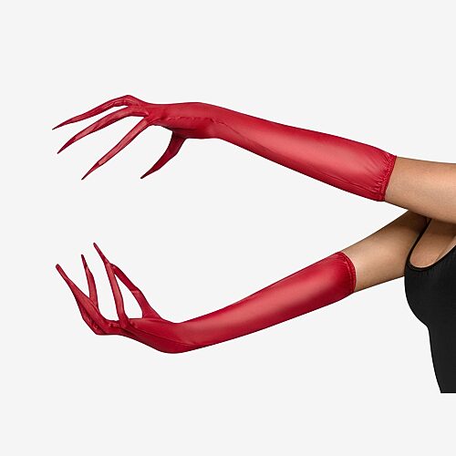 Click here for Mens Red Spindly Gloves Costume Accessory  One Siz... prices
