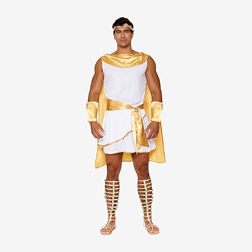 Click here for Mens HeS A God! Costume  X-large  White prices