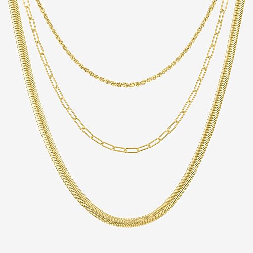 Click here for Yes  Please! Womens 14K Gold Over Brass 3-pc. Neck... prices