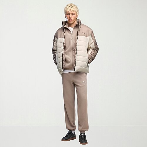 Puma Mens Regular-Fit Twill Sweatpants - Mouse Gray