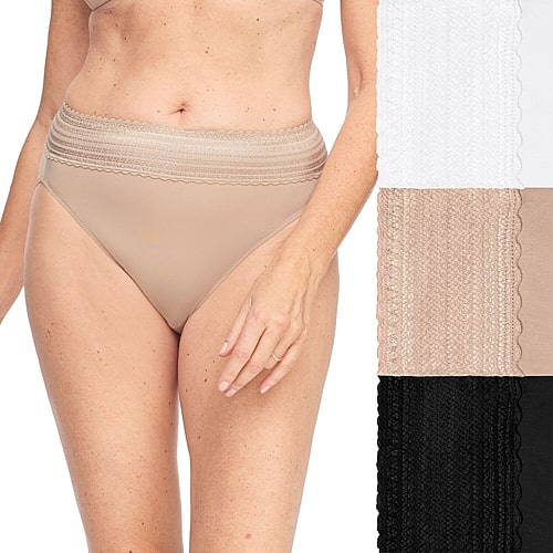 Click here for Womens Warners(R) 3pk Cotton High-Cut Lace Panties... prices