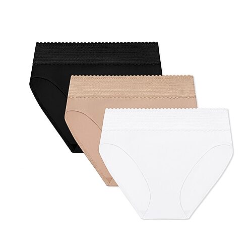 Click here for Womens Warners(R) 3pk Cotton High-Cut Lace Panties... prices