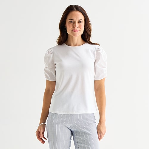 Click here for Liz Claiborne Womens Petite Crew Neck Short Sleeve... prices