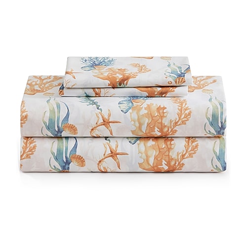 Click here for Caribbean Joe Coastal Pattern 4-Pc. Sheet Set  Kin... prices