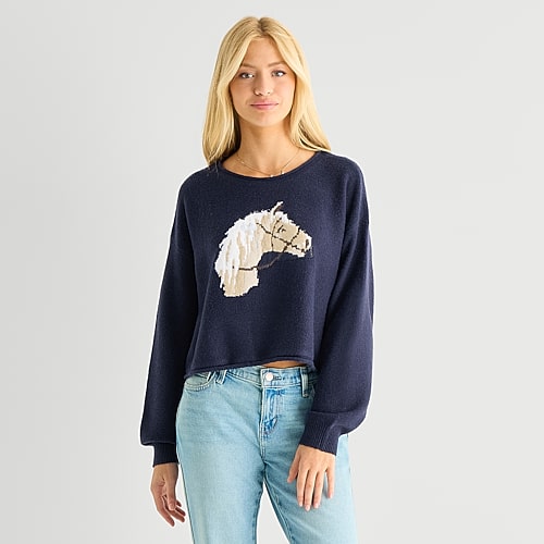 Click here for Arizona Juniors Womens Crew Neck Long Sleeve Pullo... prices