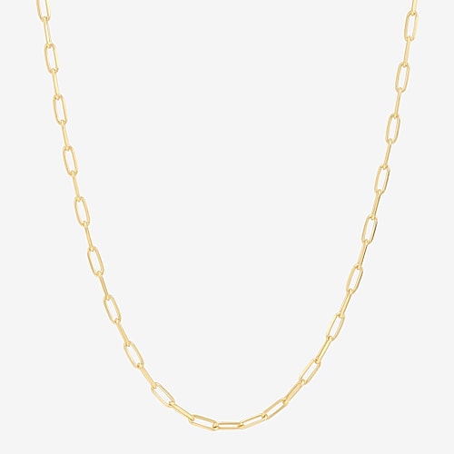 Click here for Womens 18K Gold Over Silver 24 Inch Paperclip Chai... prices
