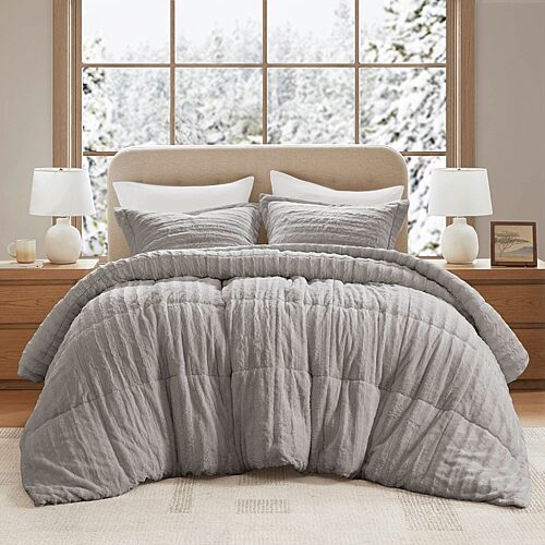 Click here for Madison Park Duke Reversible Faux Fur 3-Pc. Comfor... prices