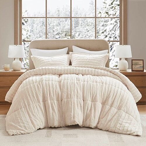 Click here for Madison Park Duke Reversible Faux Fur 3-Pc. Comfor... prices