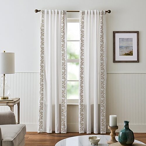 Click here for Martha Stewart Plume Back Tab Light-Filtering Set... prices