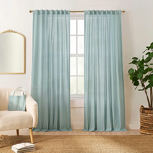 Click here for Peri Home Marina Stripe Set With Tote Back Tab Lig... prices
