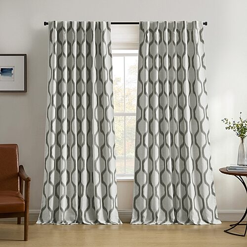 Click here for Threadmade Renzo Ikat Geometric Linen Room Darkeni... prices