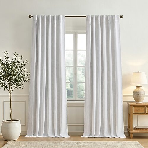 Click here for Lenox Serene Linen Blend Blackout Back Tab/Rod Poc... prices
