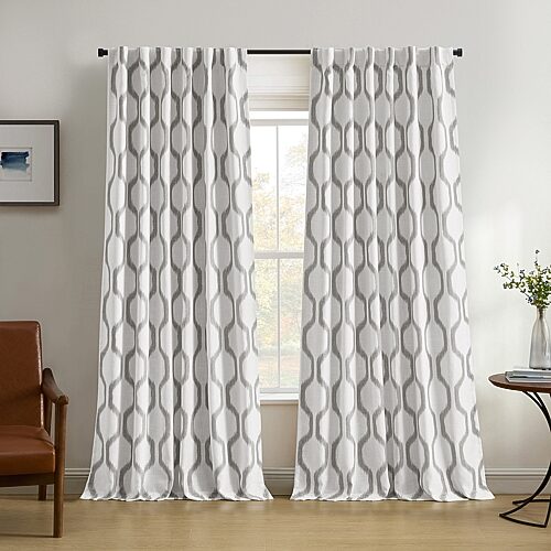 Click here for Threadmade Renzo Ikat Geometric Linen Room Darkeni... prices