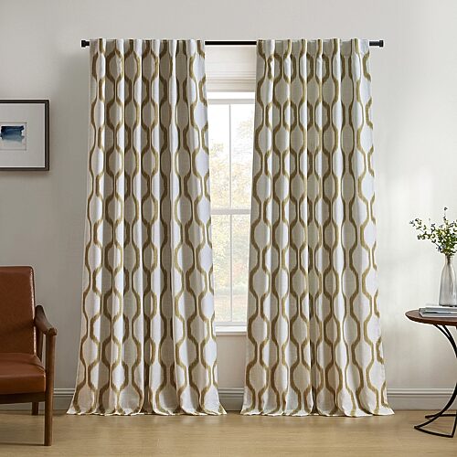 Click here for Threadmade Renzo Ikat Geometric Linen Room Darkeni... prices