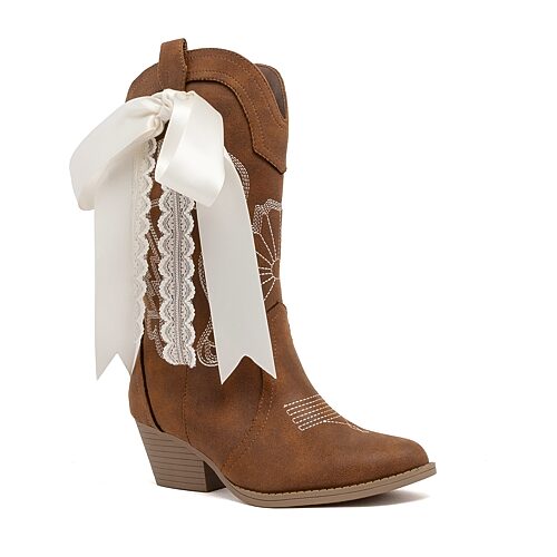 Click here for Sugar Womens Tammy Bows Stacked Heel Cowboy Boots... prices