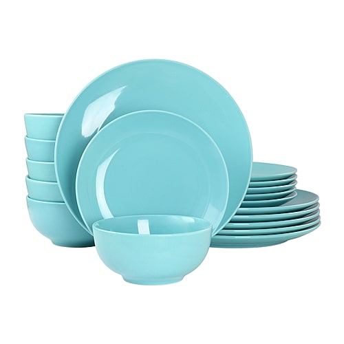 Click here for Elama Luna 18 Piece Porcelain Dinnerware Set in Bl... prices