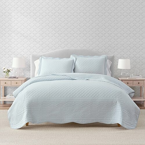 Click here for Martha Stewart Vintage Scallop Quilt Set  One Size... prices