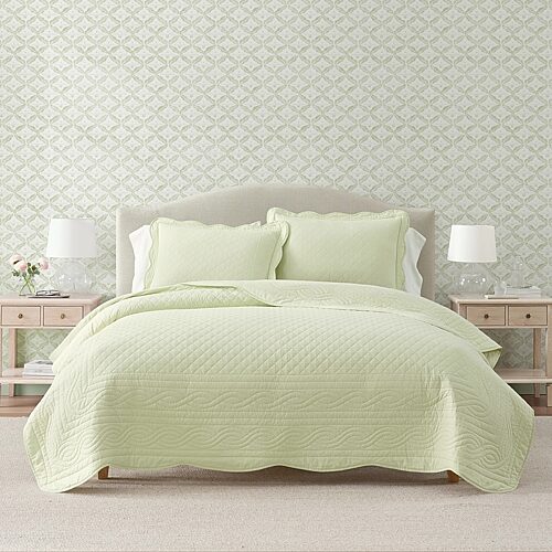 Click here for Martha Stewart Vintage Scallop Quilt Set  One Size... prices