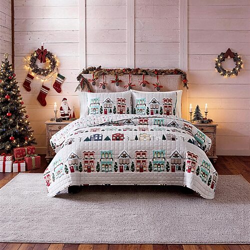Click here for Avanti Winter Village Reversible Quilt Set  One Si... prices
