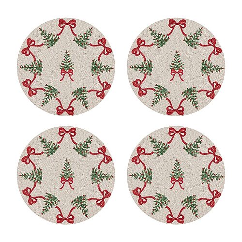 Click here for Avanti Bows Trees Woven Braided Round Placemats  S... prices