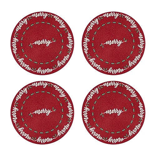 Click here for Avanti Merry Holly Woven Braided Round Placemats... prices