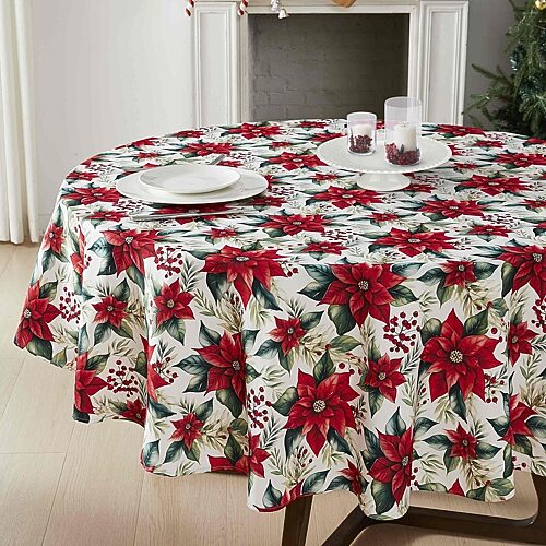 Click here for Avanti Poinsettia Rectangle Tablecloth  52 x 70 -... prices