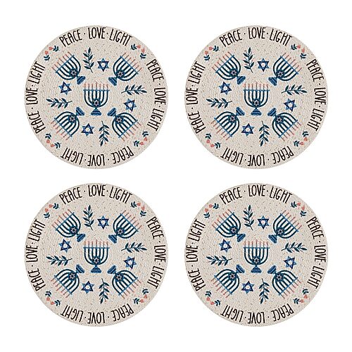Click here for Avanti Peace Love Woven Braided Round Placemats  S... prices