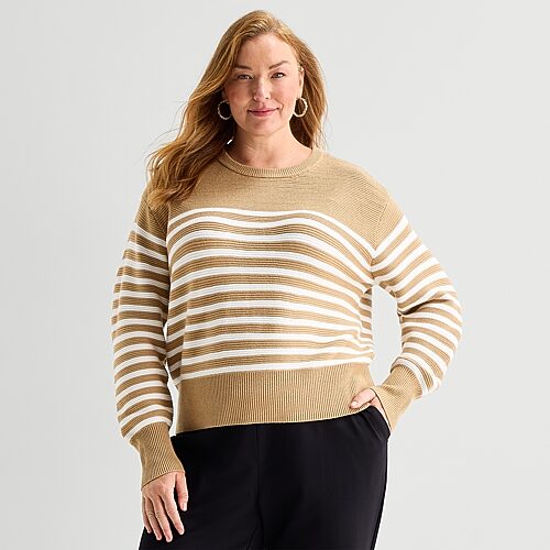 Click here for Liz Claiborne Plus Womens Crew Neck Long Sleeve St... prices
