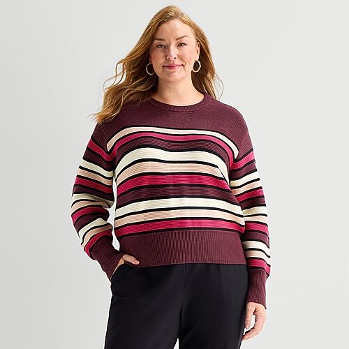 Click here for Liz Claiborne Plus Womens Crew Neck Long Sleeve St... prices