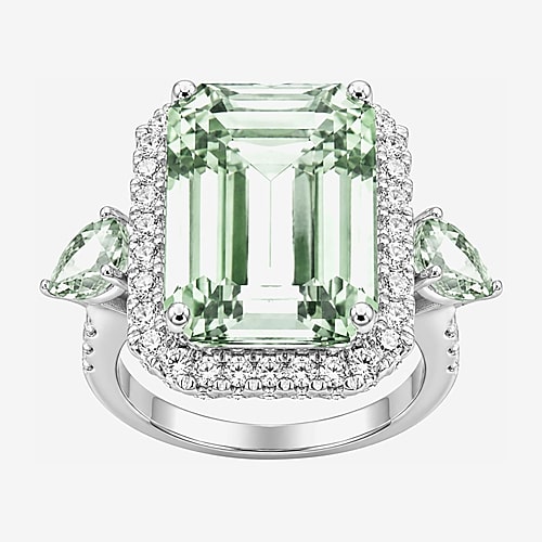 Click here for Womens Genuine Green Amethyst Sterling Silver Halo... prices
