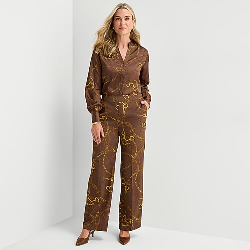 Click here for Liz Claiborne Womens Wide Leg Mid Rise Pull-On Pan... prices