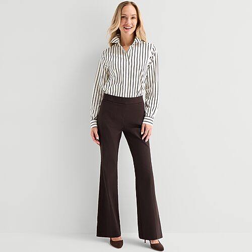 Click here for Liz Claiborne Lisa Womens Flare Pull-On Pant  8 Pe... prices