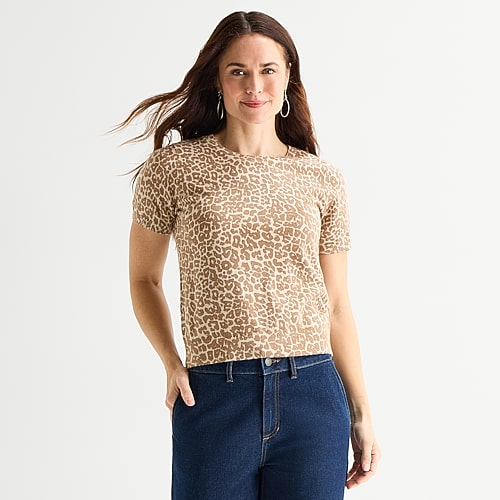 Click here for Liz Claiborne Petite Womens Crew Neck Short Sleeve... prices