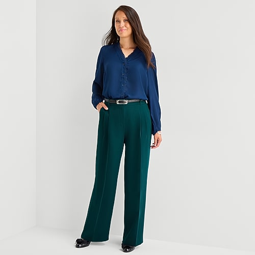Click here for Liz Claiborne Womens Tall Wide Leg Mid Rise Trouse... prices