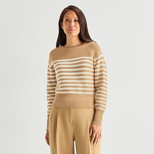 Click here for Liz Claiborne Womens Crew Neck Long Sleeve Striped... prices