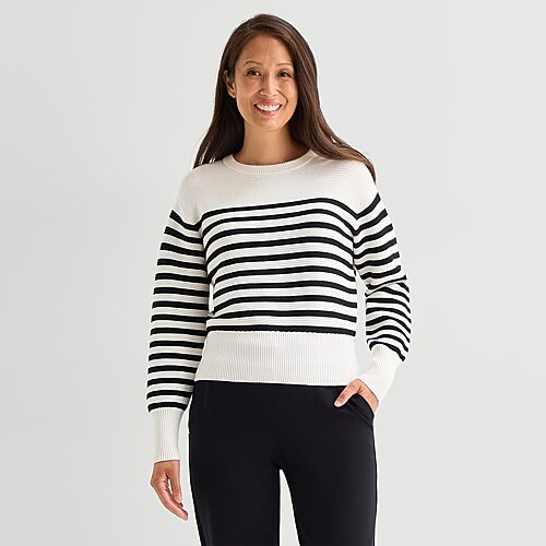 Click here for Liz Claiborne Womens Crew Neck Long Sleeve Striped... prices