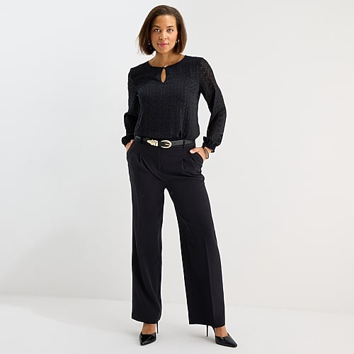 Click here for Liz Claiborne Womens Tall Wide Leg Mid Rise Trouse... prices