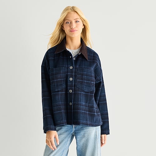 Click here for Arizona Womens Juniors Midweight Shirt Jacket  X-l... prices