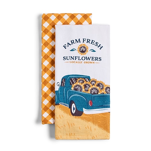Click here for Layerings Sunflower Truck 2-pc. Kitchen Towel Set... prices