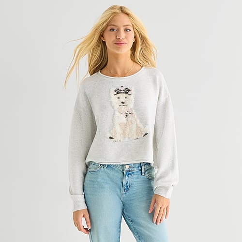 Click here for Arizona Juniors Womens Crew Neck Long Sleeve Pullo... prices
