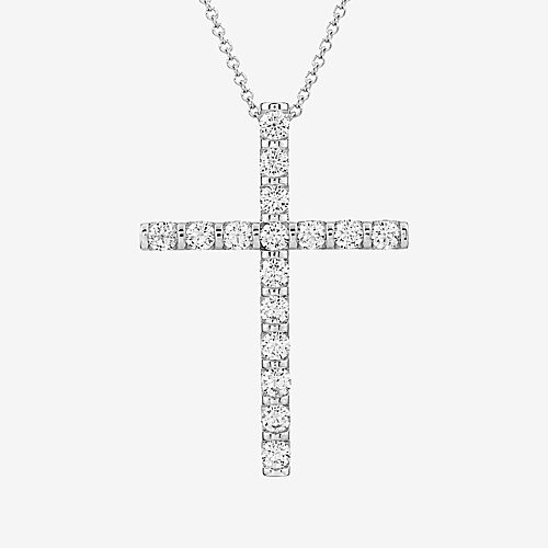 Click here for Cross (I / I2) Womens 1 CT. T.W. Lab Grown White D... prices