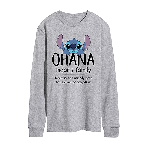 Click here for Ohana Means Family Mens Crew Neck Long Sleeve Regu... prices