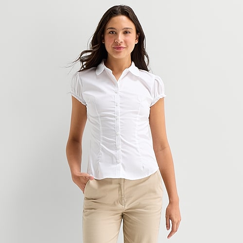 Click here for IZOD Womens Juniors Short Sleeve Blouse  Medium  W... prices