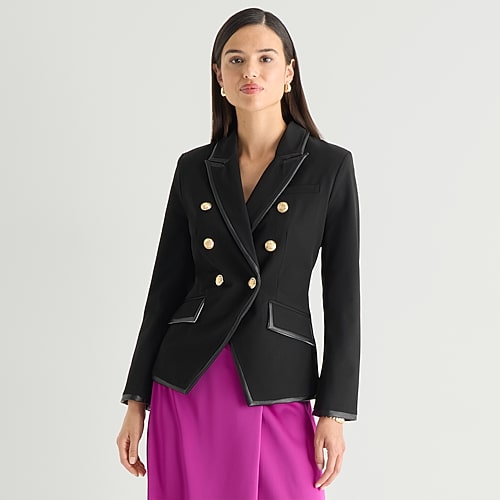 Click here for Worthington Womens Double Breasted Regular Fit Bla... prices