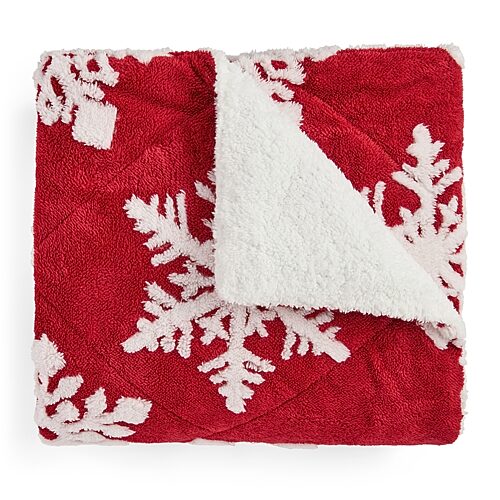 Click here for North Pole Trading Co. Mink Sherpa Red Snowflake T... prices